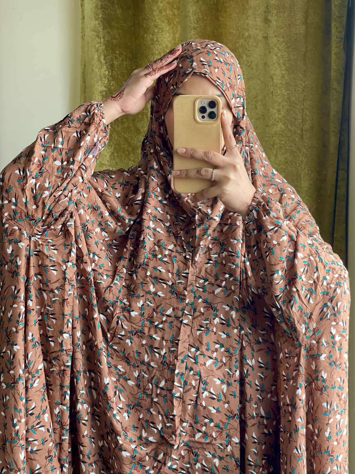 Full Coverage Namaz chadar with sleeves + Niqab (Linen) Attires For ...