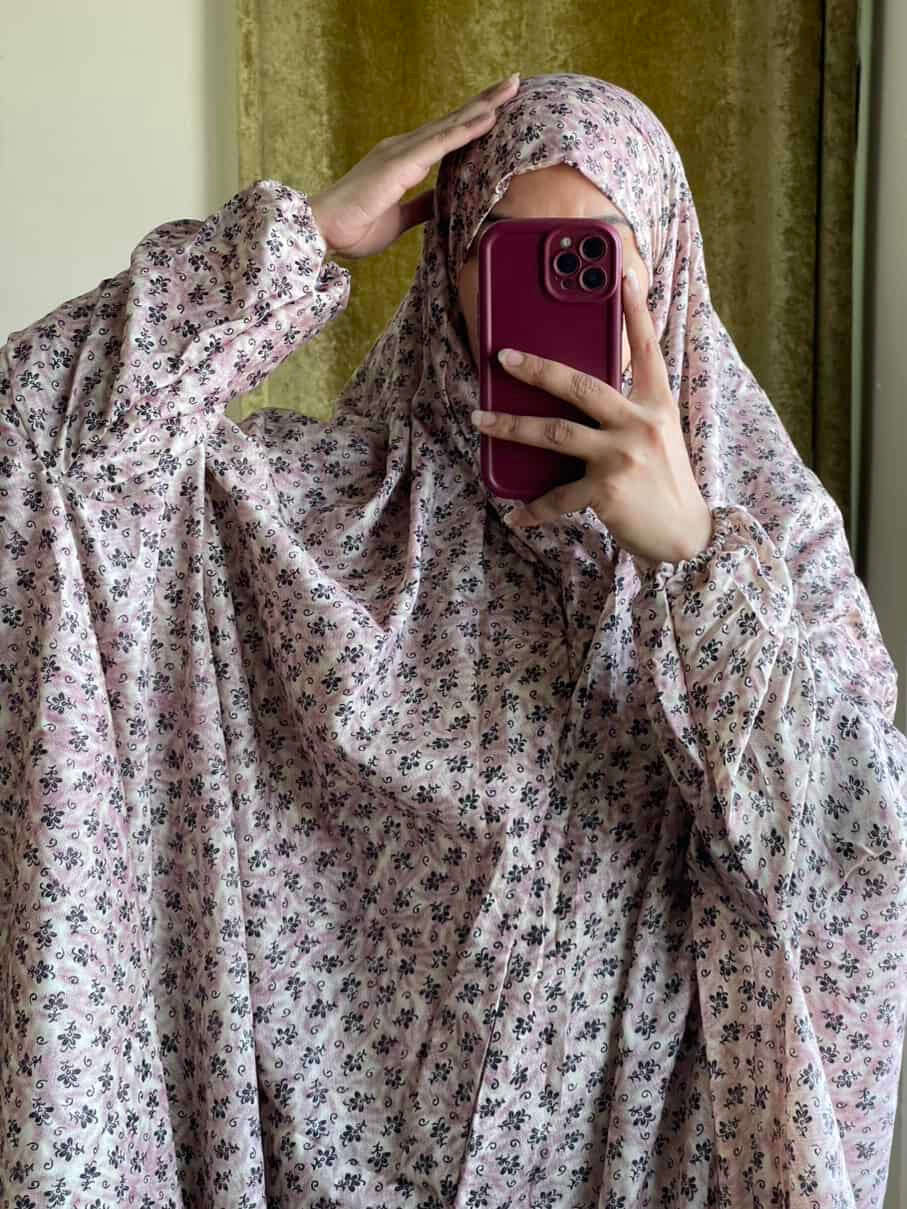 Full Coverage Namaz Chadar with Sleeves + Niqab (Mix Lawn) Attires For ...