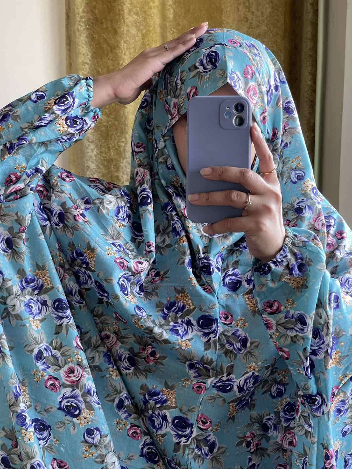 Full Coverage Namaz Chadar with Sleeves + Niqab (Mix Lawn) Attires For ...