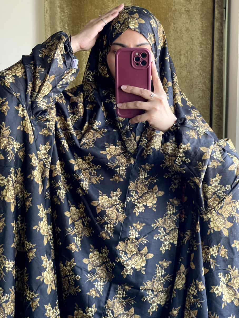 Full Coverage Namaz Chadar with Sleeves + Niqab (Mix Lawn) Attires For ...